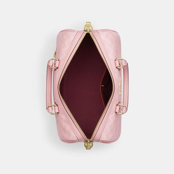 Coach | Bags | Powder Pink Rowan Large Satchel Bag In Signature Canvas ...